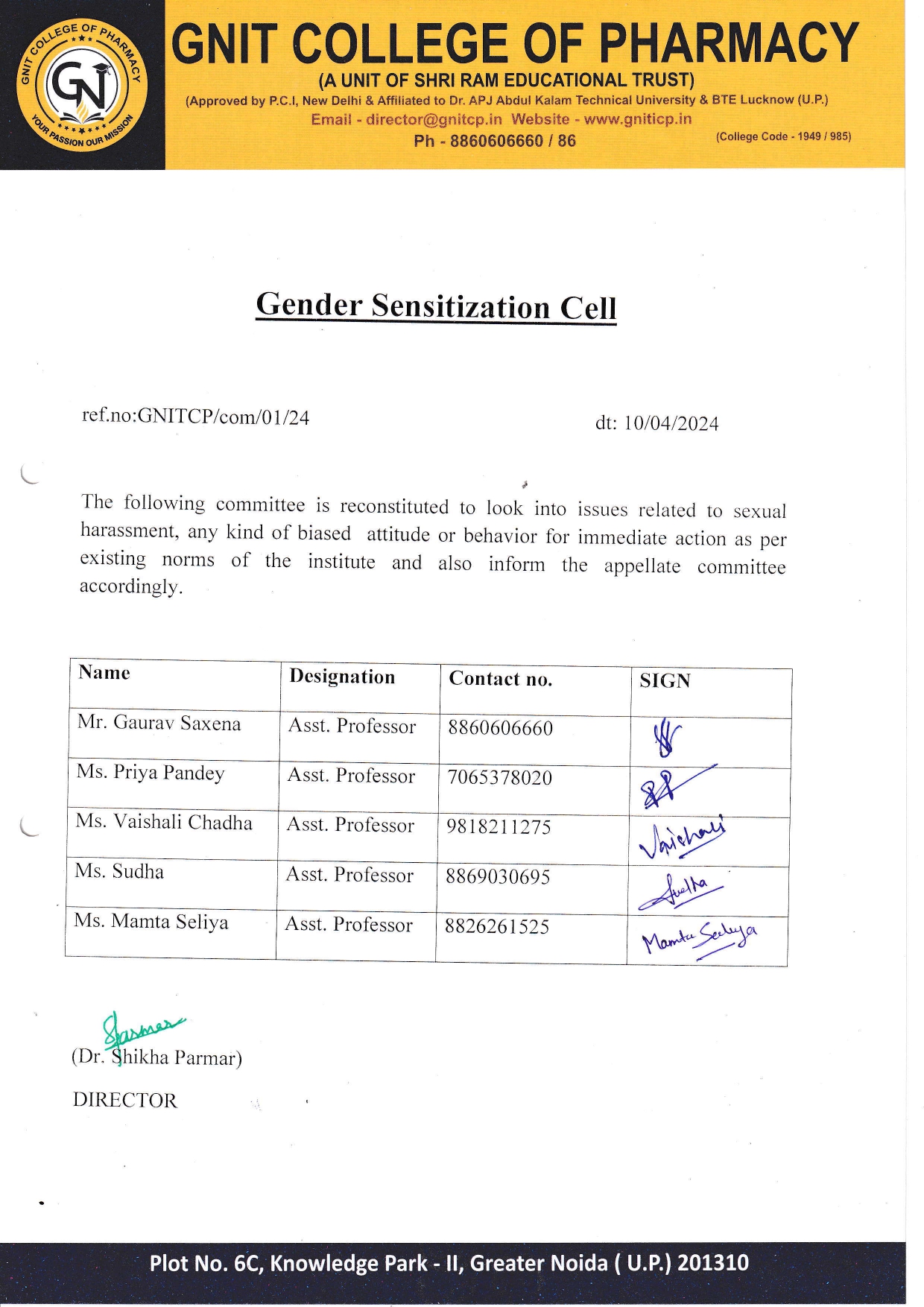 Best D.Pharm & B.Pharmacy College in Greater Noida : GNITCP